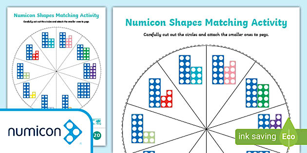 Numicon Shapes 11 to 20 Matching Activity - Twinkl